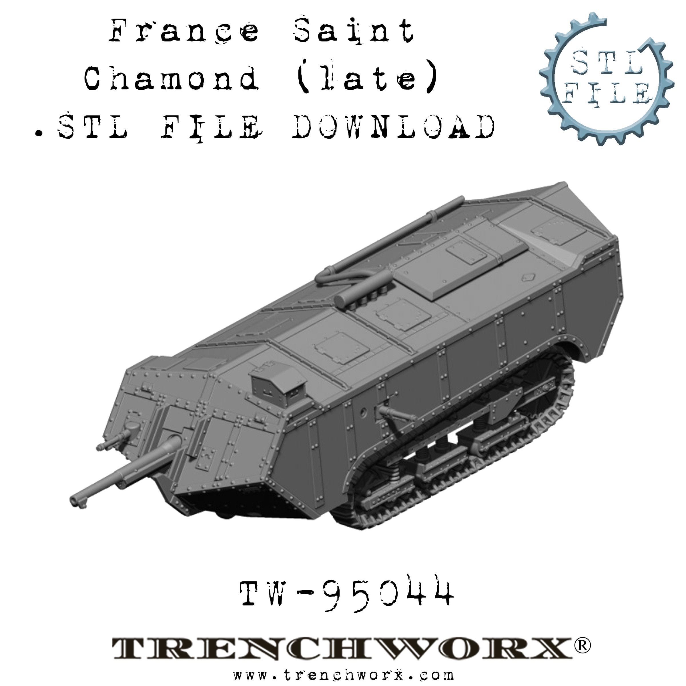 Late Production St. Chamond by Trenchworx - Wargaming3D