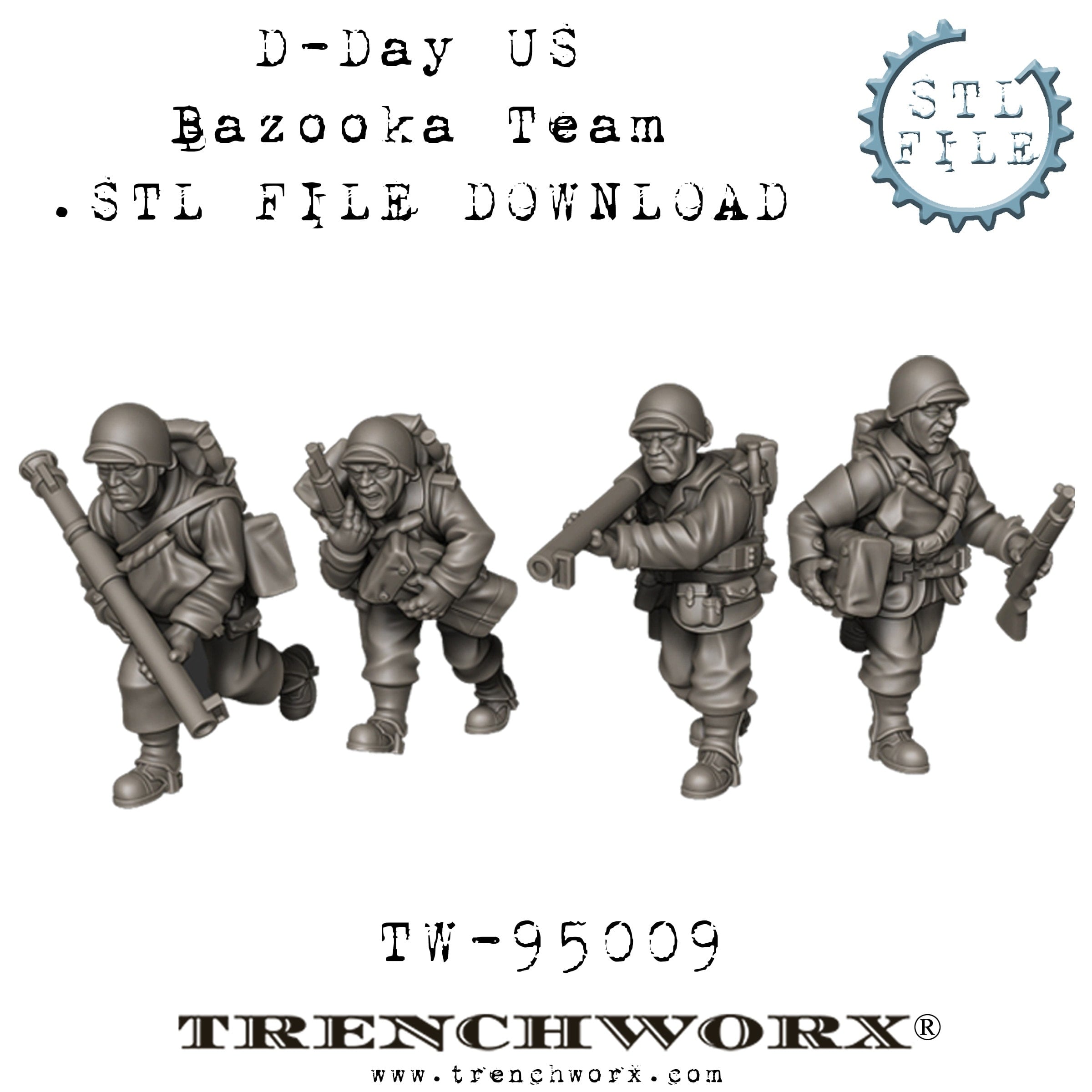 D-Day U.S. Bazooka Team by Trenchworx - Wargaming3D