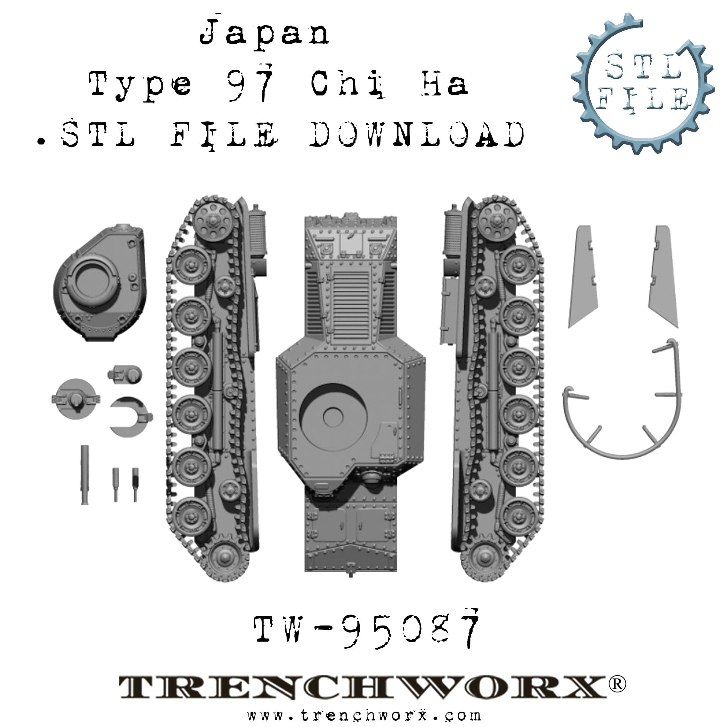 Japanese Type 97 Chi Ha by Trenchworx - Wargaming3D