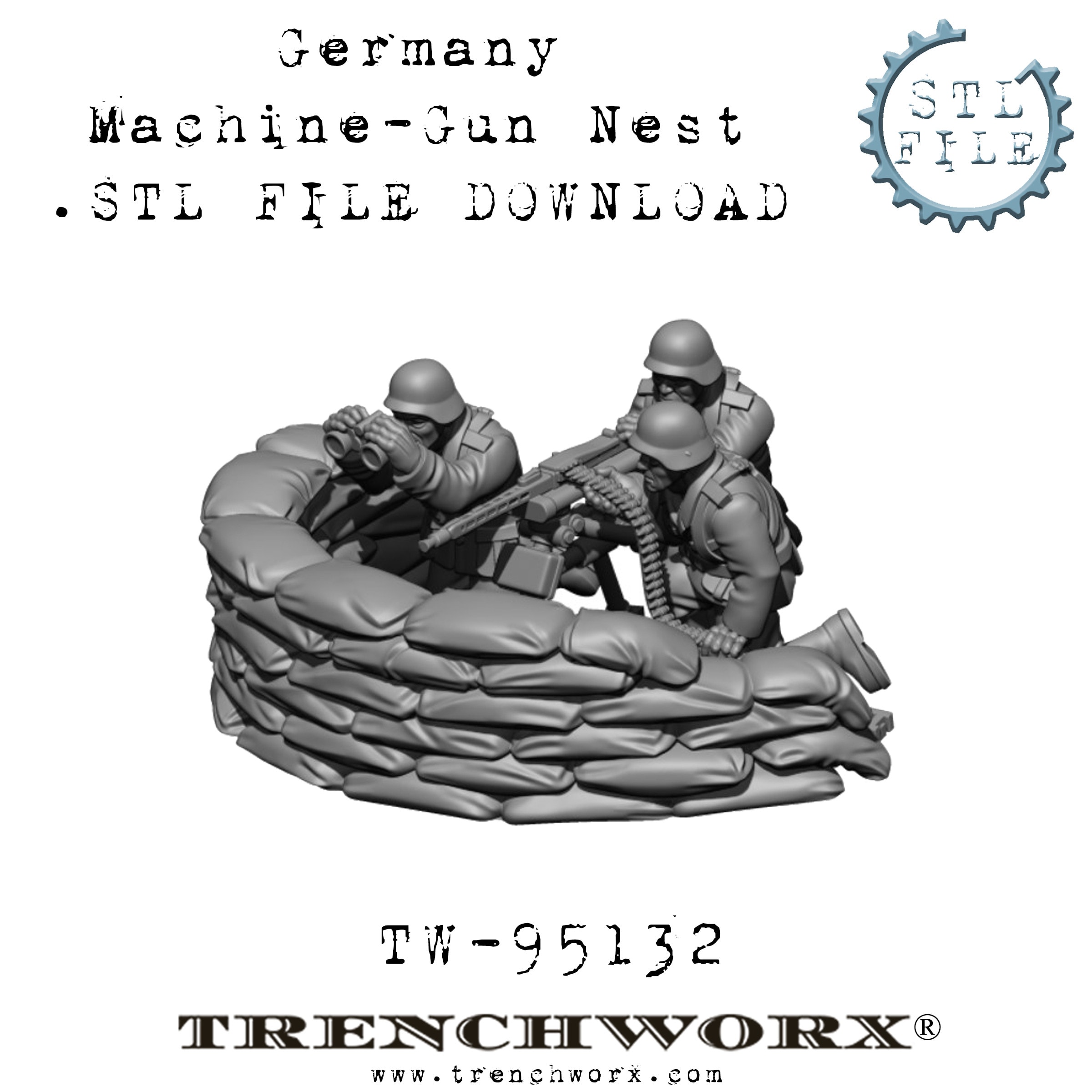 German MG-42 Machine Gun Nest by Trenchworx - Wargaming3D