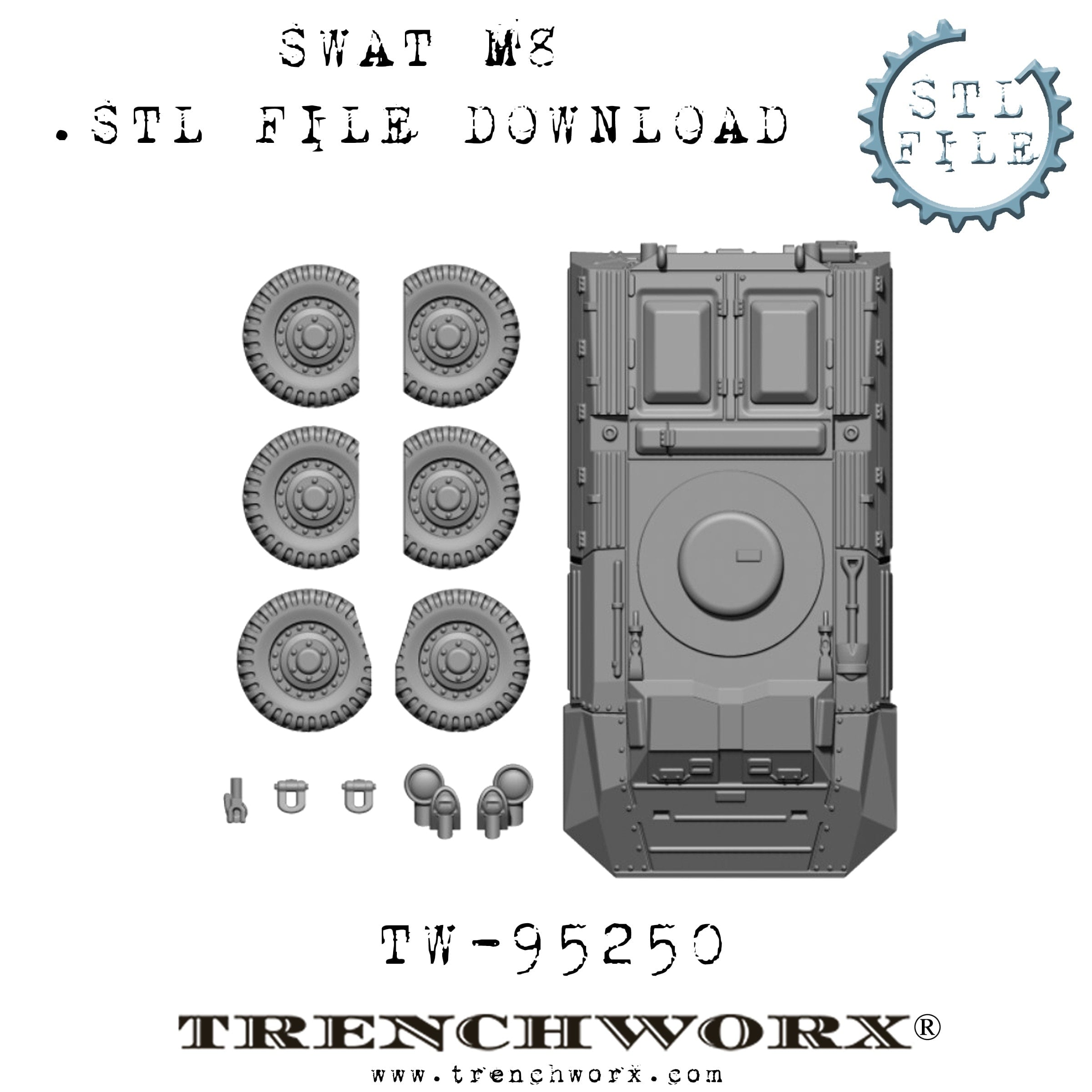 1980s SWAT M8 Armored Car 'The Quarterback' by Trenchworx - Wargaming3D