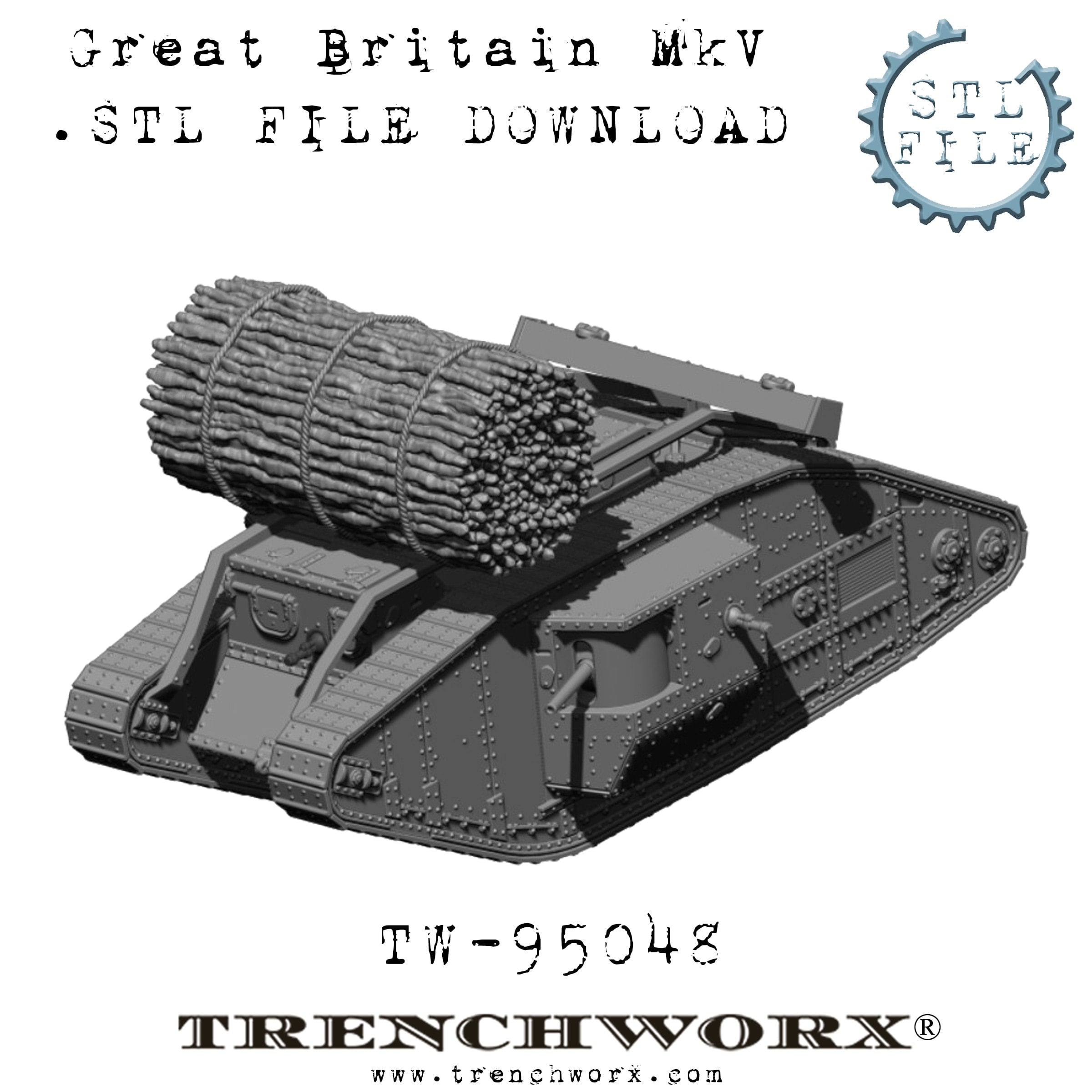 British Mark V Male/Female tank by Trenchworx - Wargaming3D