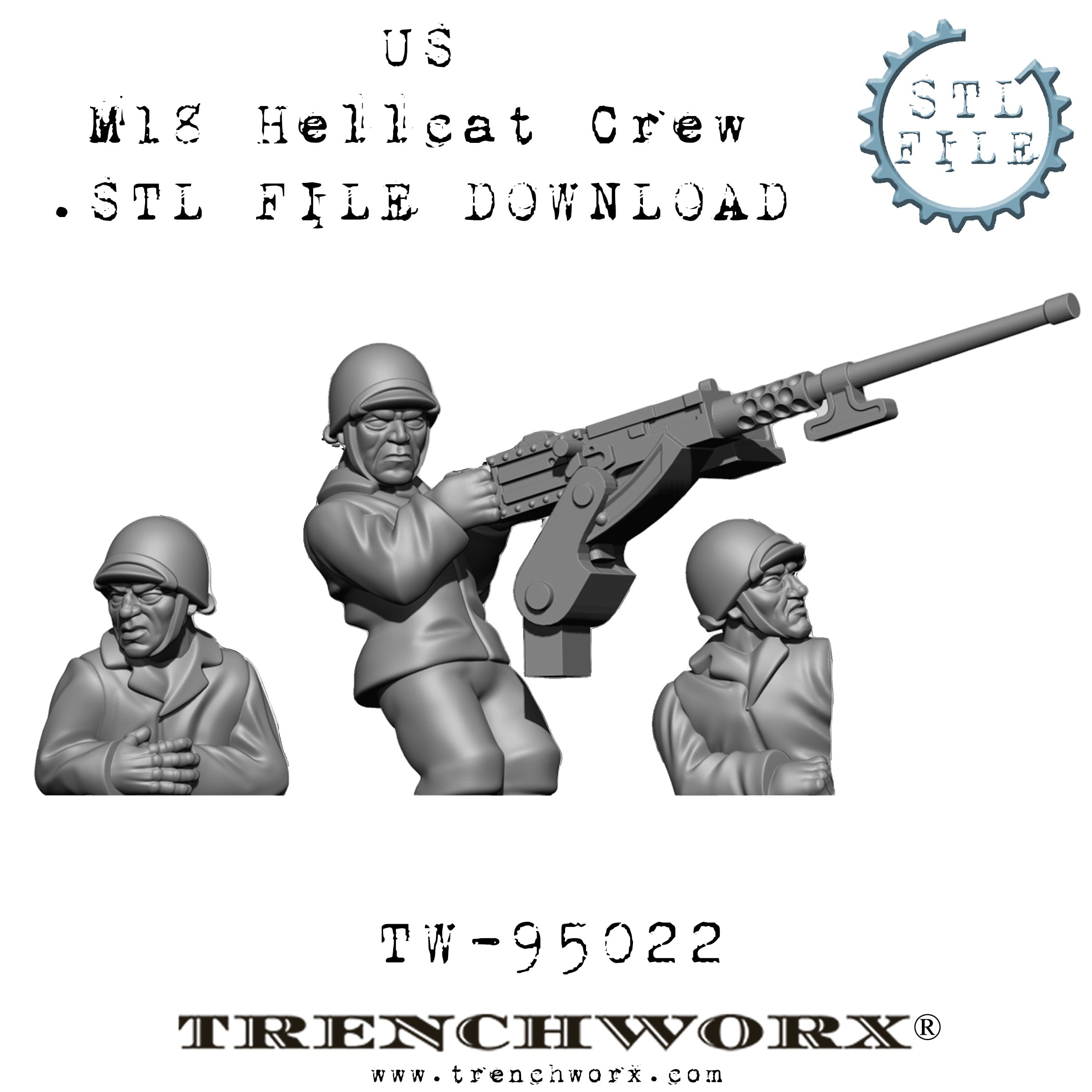 US M18 Hellcat Crew by Trenchworx - Wargaming3D