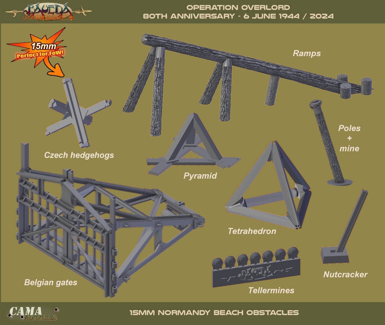 Normandy beach anti-tank Czech hedgehog by DREAMS STUDIO - Wargaming3D