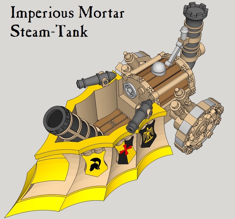 10mm Imperious Mortar Steam-Tank by National Cheese Emporium - MiniHoarder