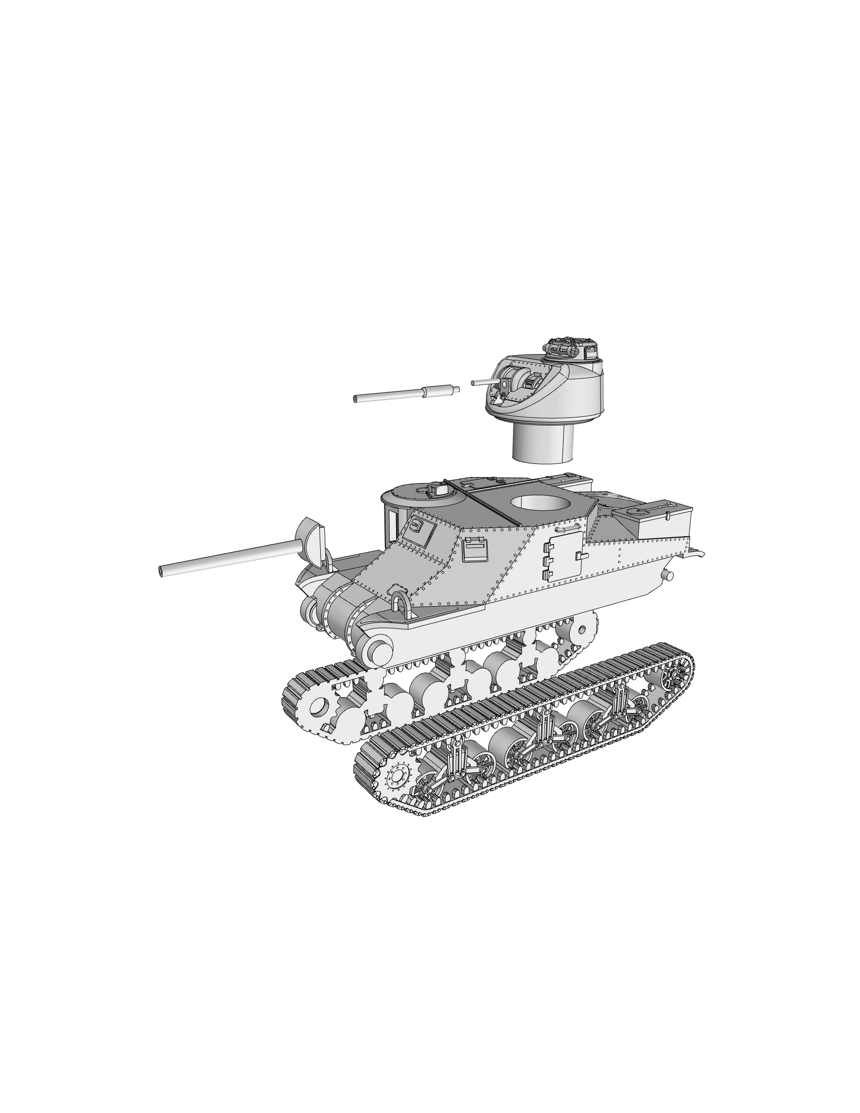 M3 GRANT 1/56 (28mm) by Print your tank - Wargaming3D