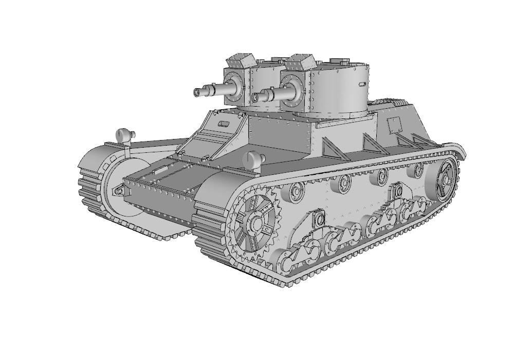 7 TP DW Light Tank 1/56 (28mm) Poland by Print your tank - Wargaming3D