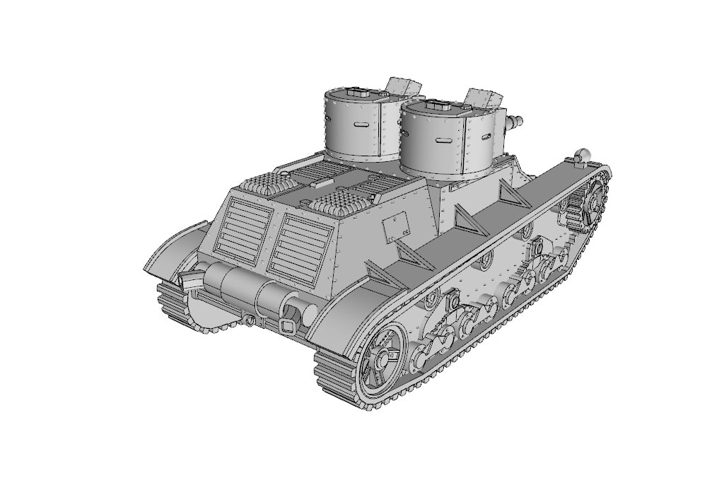 7 TP DW Light Tank 1/56 (28mm) Poland by Print your tank - Wargaming3D