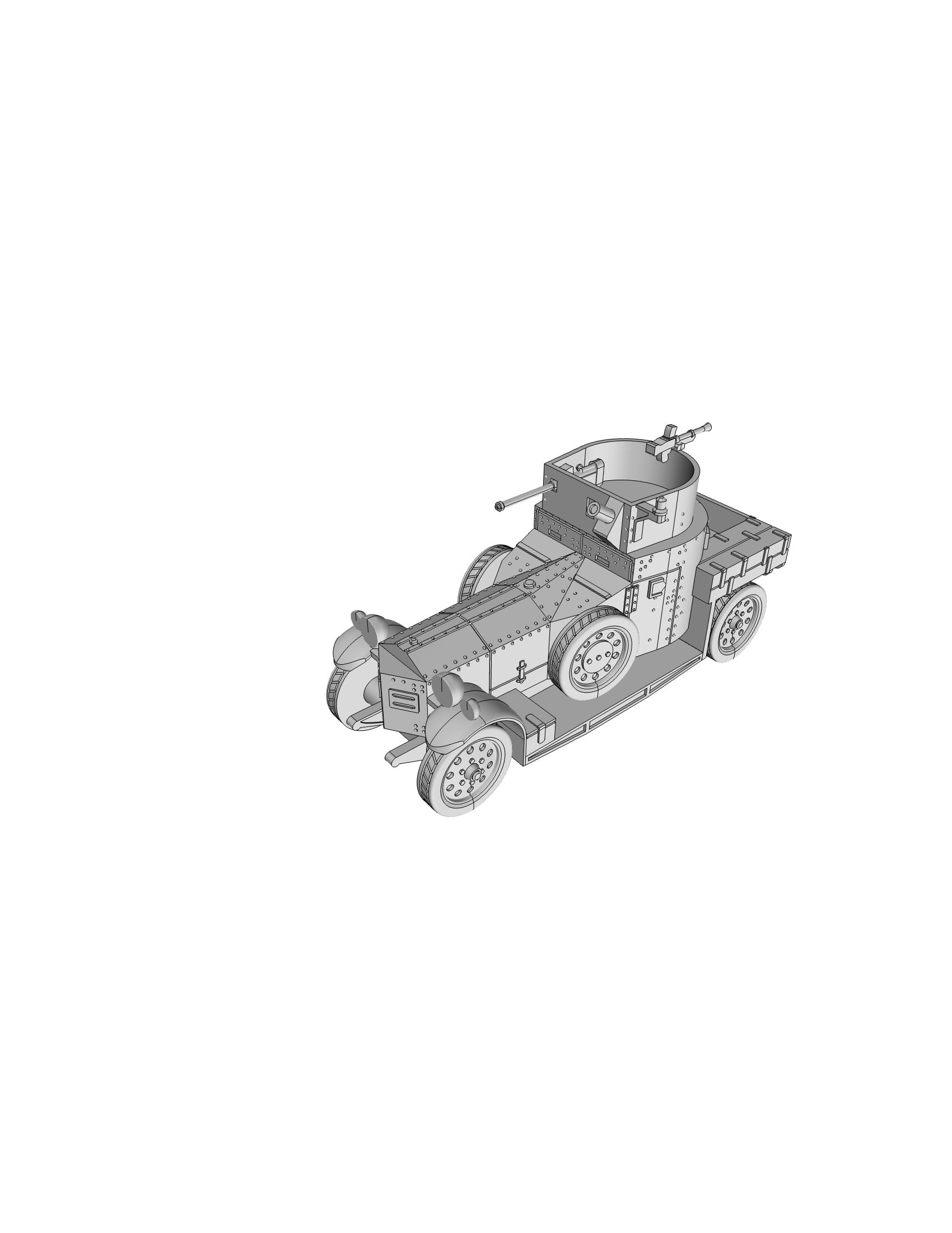 Rolls Royce Armored Car 1/56 (28mm) British by Print your tank - Wargaming3D