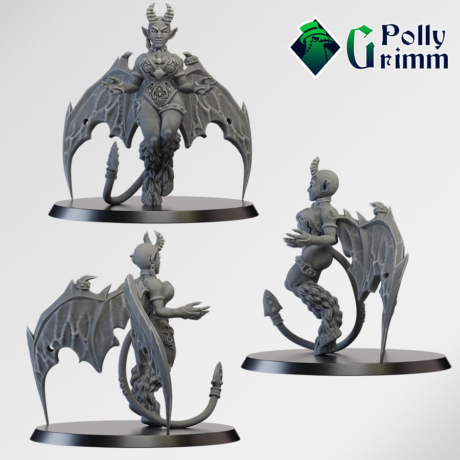 Tabletop miniature. Demon, devil succubus monster girl by PollyGrimm ...