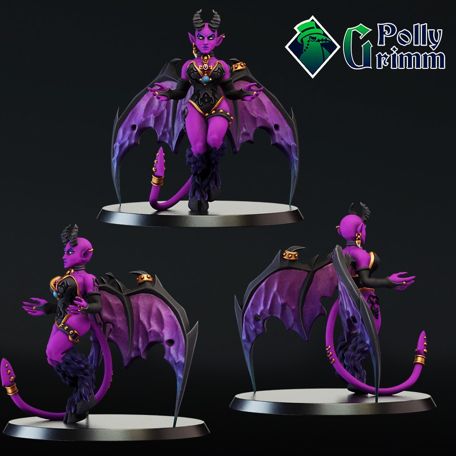 Tabletop miniature. Demon, devil succubus monster girl by PollyGrimm ...