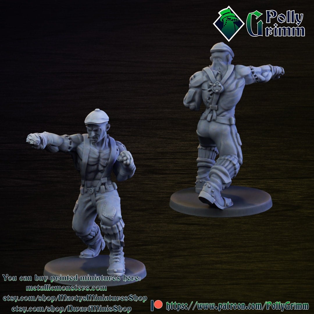 Victorian boxer thug criminal. Steampunk tabletop miniature by ...