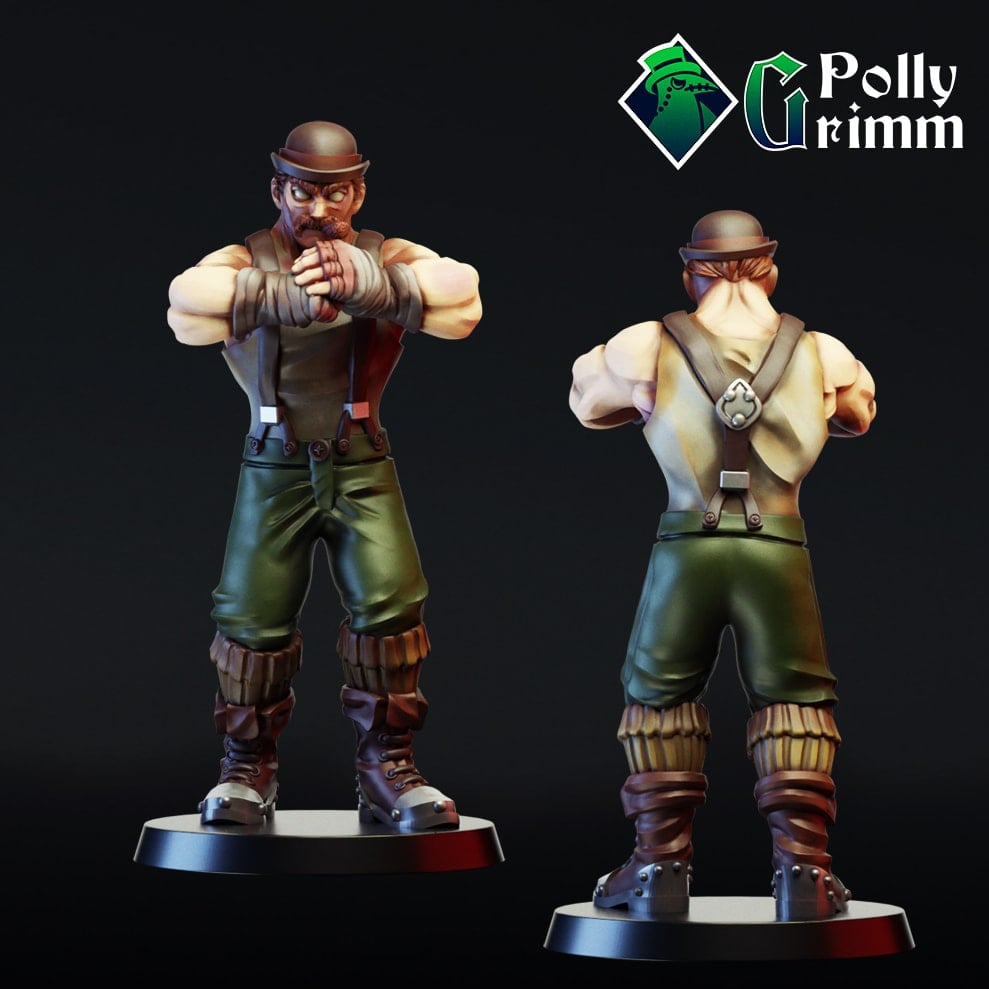 Victorian boxer thug. Steampunk tabletop miniature by PollyGrimm ...