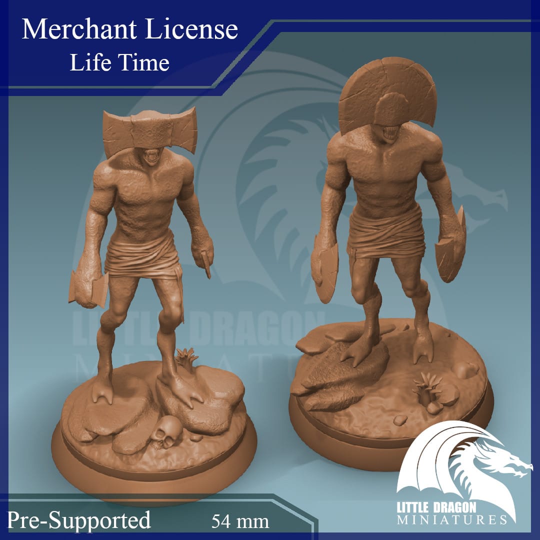 Axe Hand Monsters Bundle_Merchant License by Little Dragon Miniatures ...