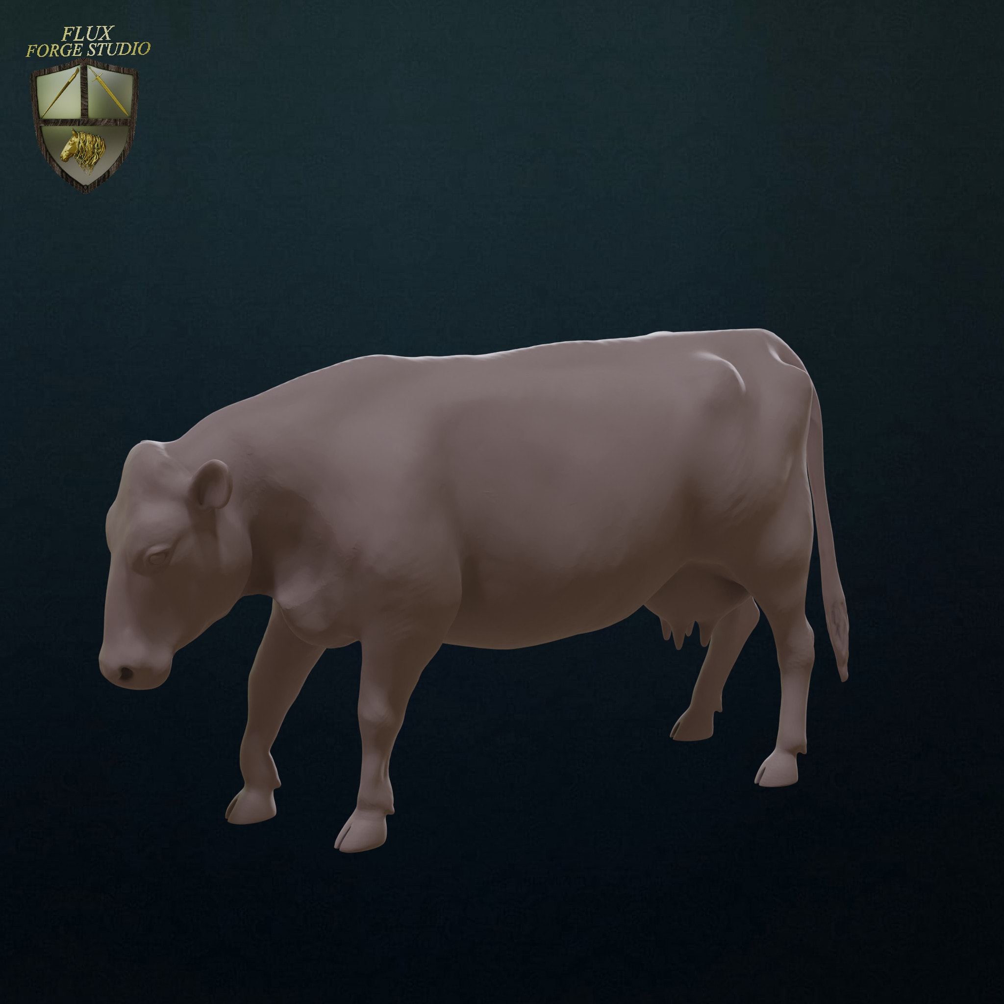 Cows - 28mm & 15mm - PRESUPPORTED by Flux Forge Studio - Wargaming3D