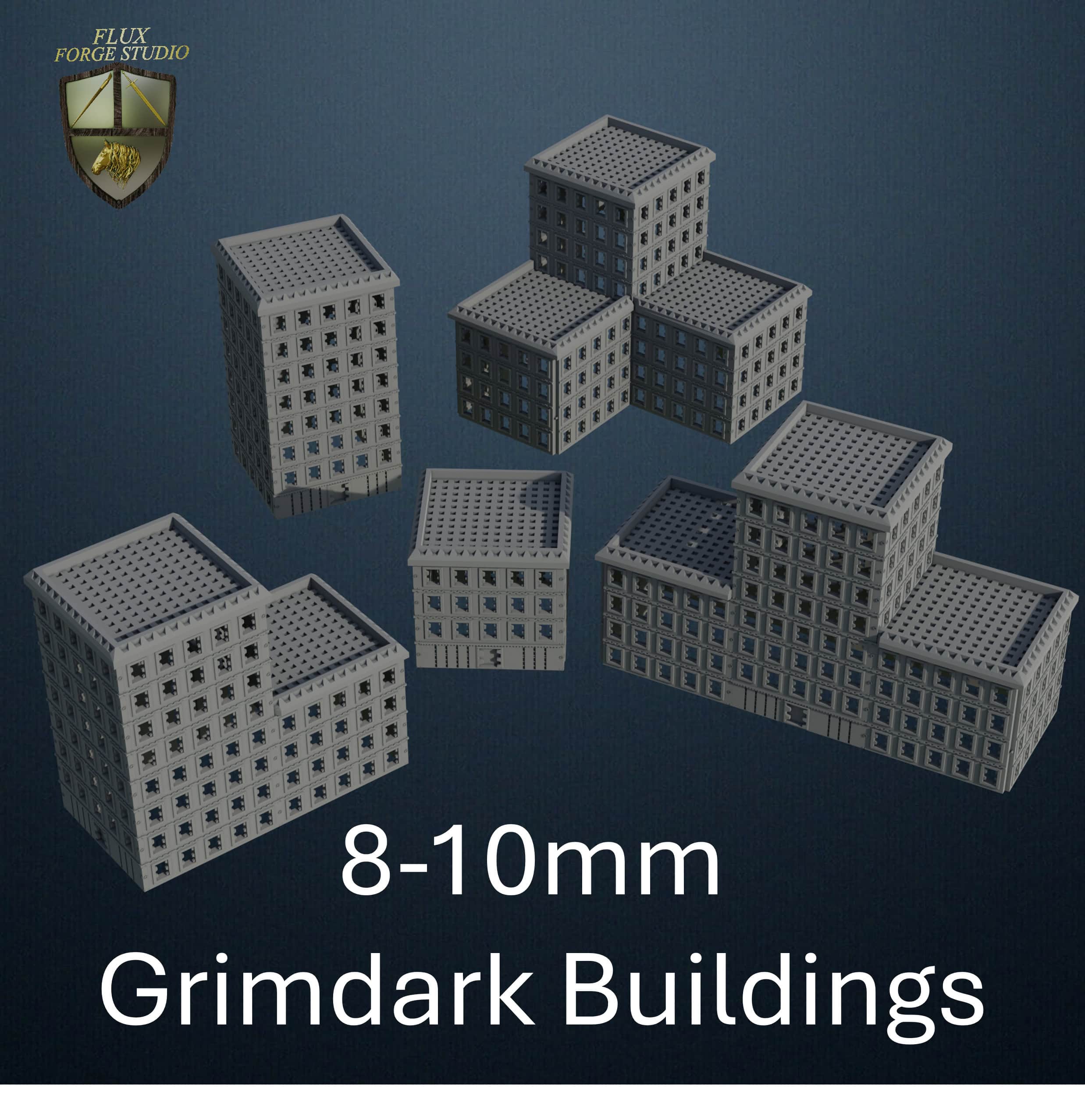 8-10mm Grimdark Epic Scale Buildings with Clear Windows by Flux Forge Studio - MiniHoarder