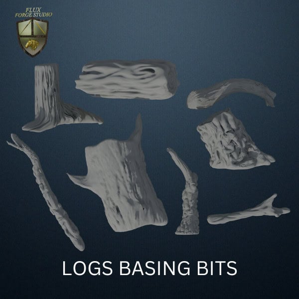 TREE LOGS Basing Bits - PreSupported by Flux Forge Studio - Wargaming3D