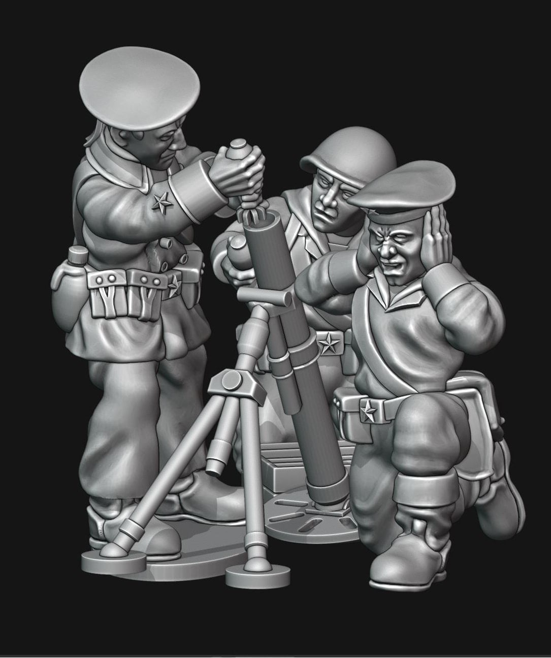 Soviet Naval Infantry 82mm Mortar Team by Flank March Miniatures ...