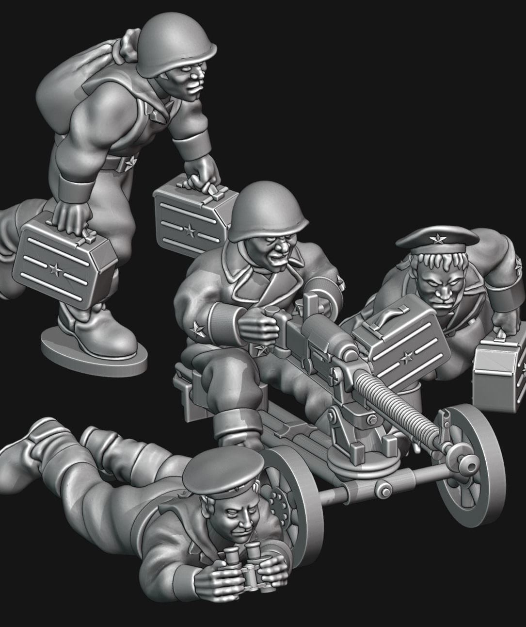 Soviet Naval Infantry DShK Machine Gun Team by Flank March Miniatures ...