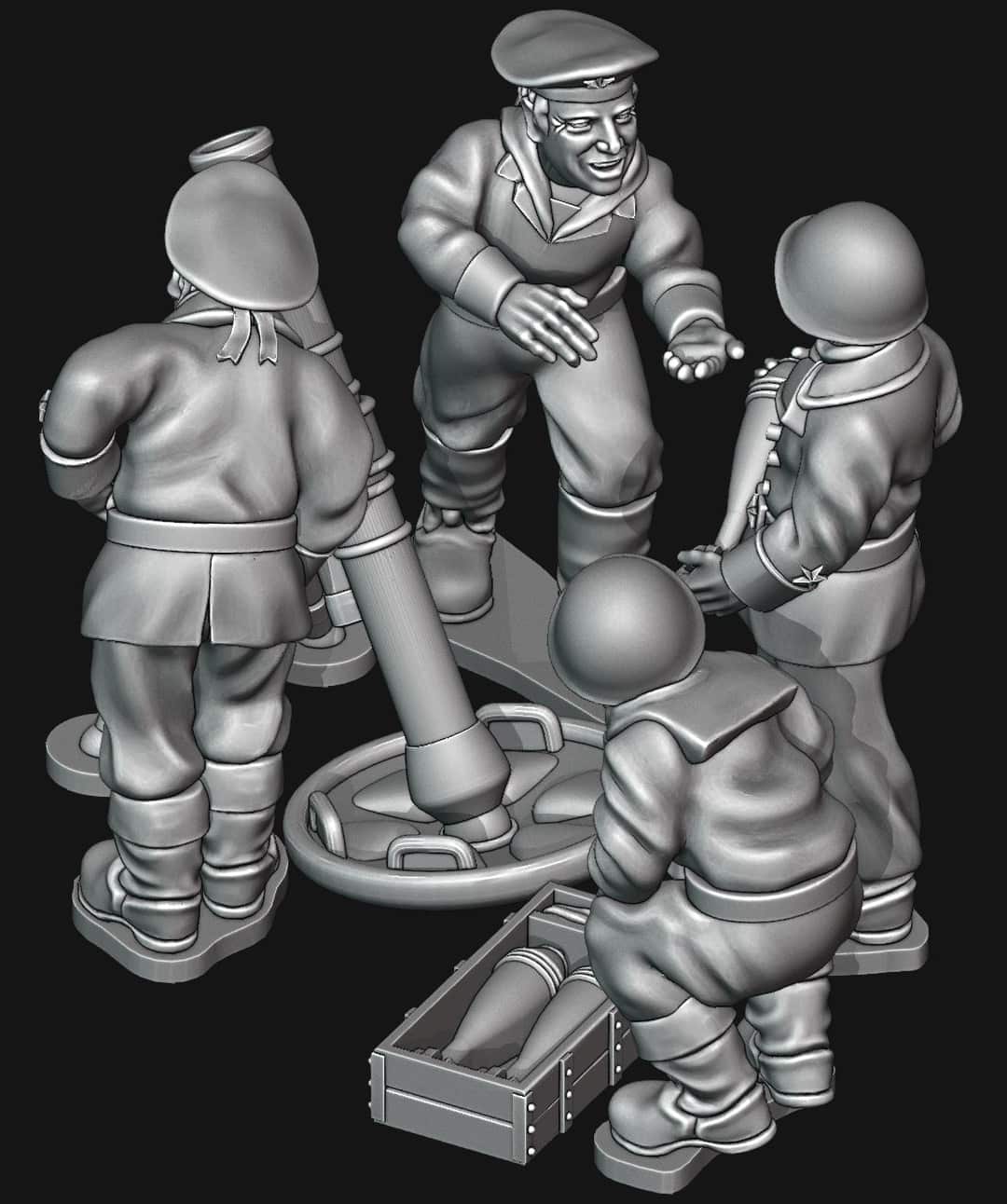 Soviet Naval Infantry 120mm Mortar Team by Flank March Miniatures ...