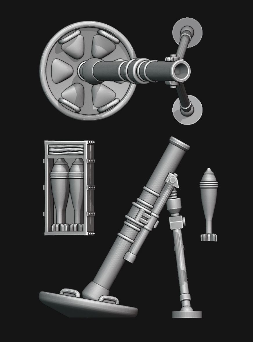 Soviet Naval Infantry 120mm Mortar Team by Flank March Miniatures ...