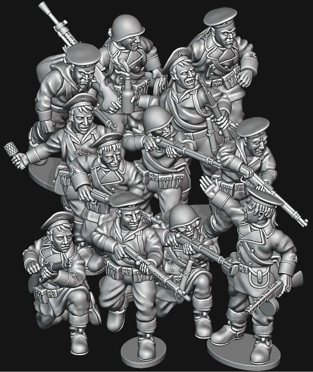 Soviet Naval Infantry Squad by Flank March Miniatures - Wargaming3D