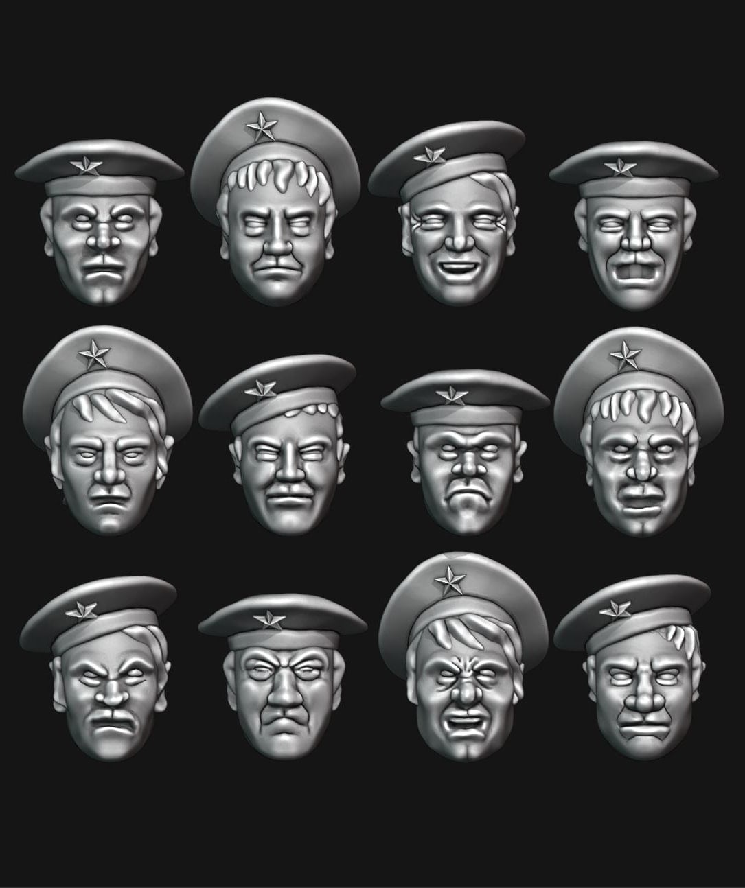 Soviet Naval Infantry Heads by Flank March Miniatures - Wargaming3D
