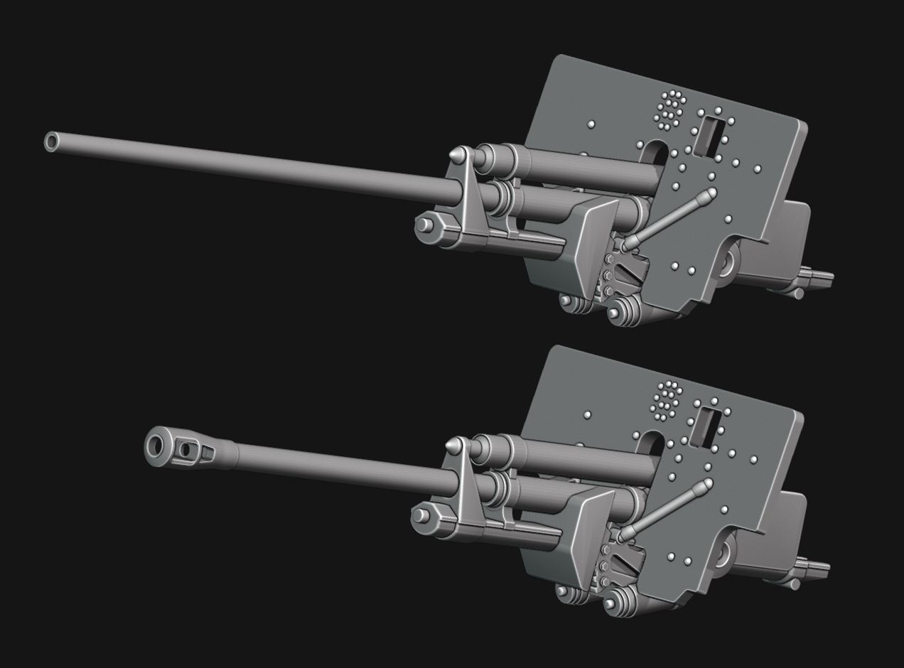 Soviet ZiS-3 76mm Divisional Gun & ZiS-2 57mm Anti-Tank Gun by Flank ...