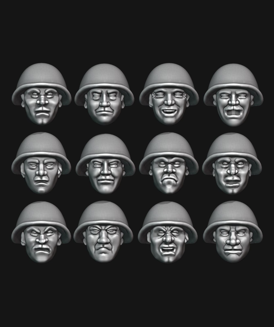 Soviet Infantry Heads (SSh-40 Helmet) by Flank March Miniatures ...