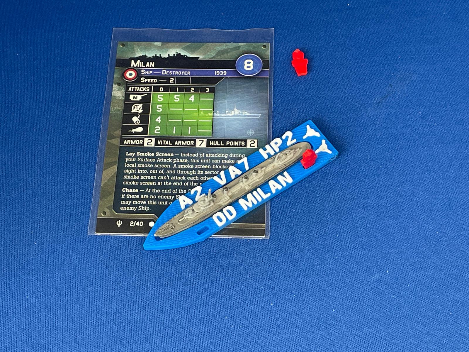 War at Sea FRA Milan Ship Base - Game Aid by The Fun Kingdom - Wargaming3D