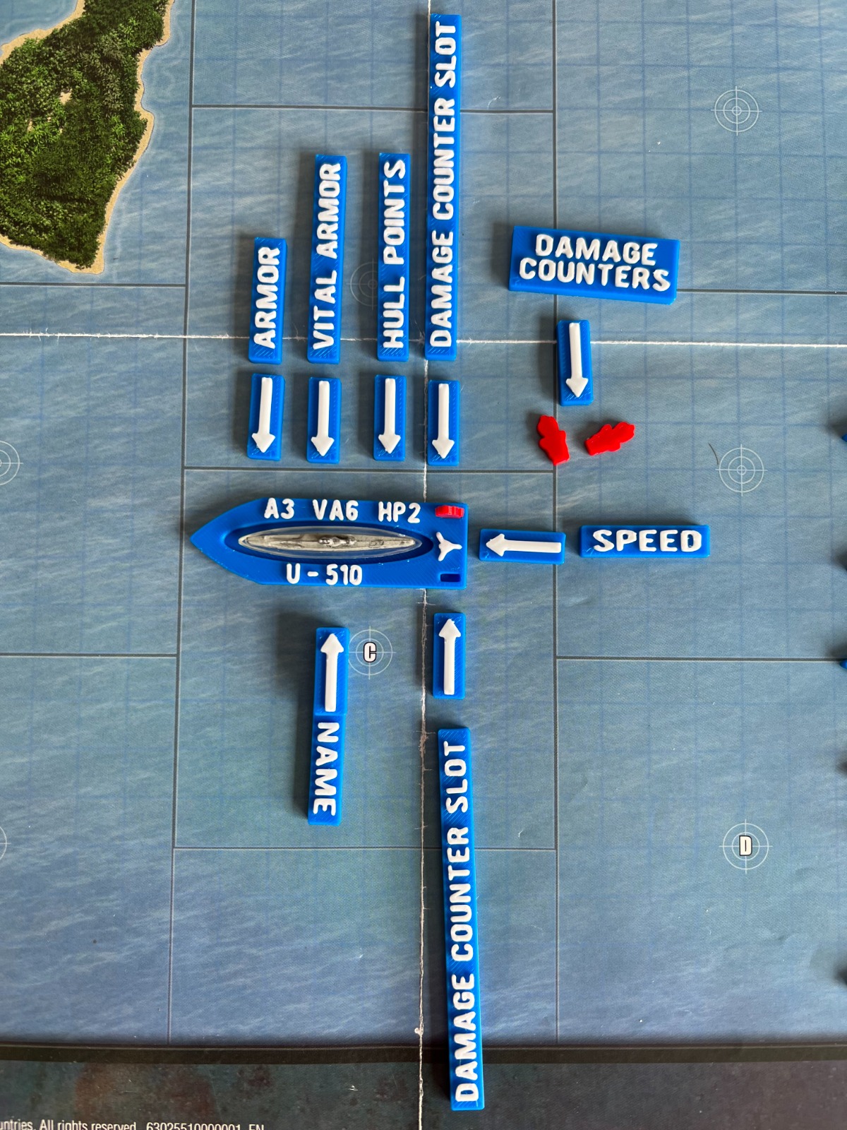 War at Sea USS Alaska Ship Base - Game Aid by The Fun Kingdom - Wargaming3D