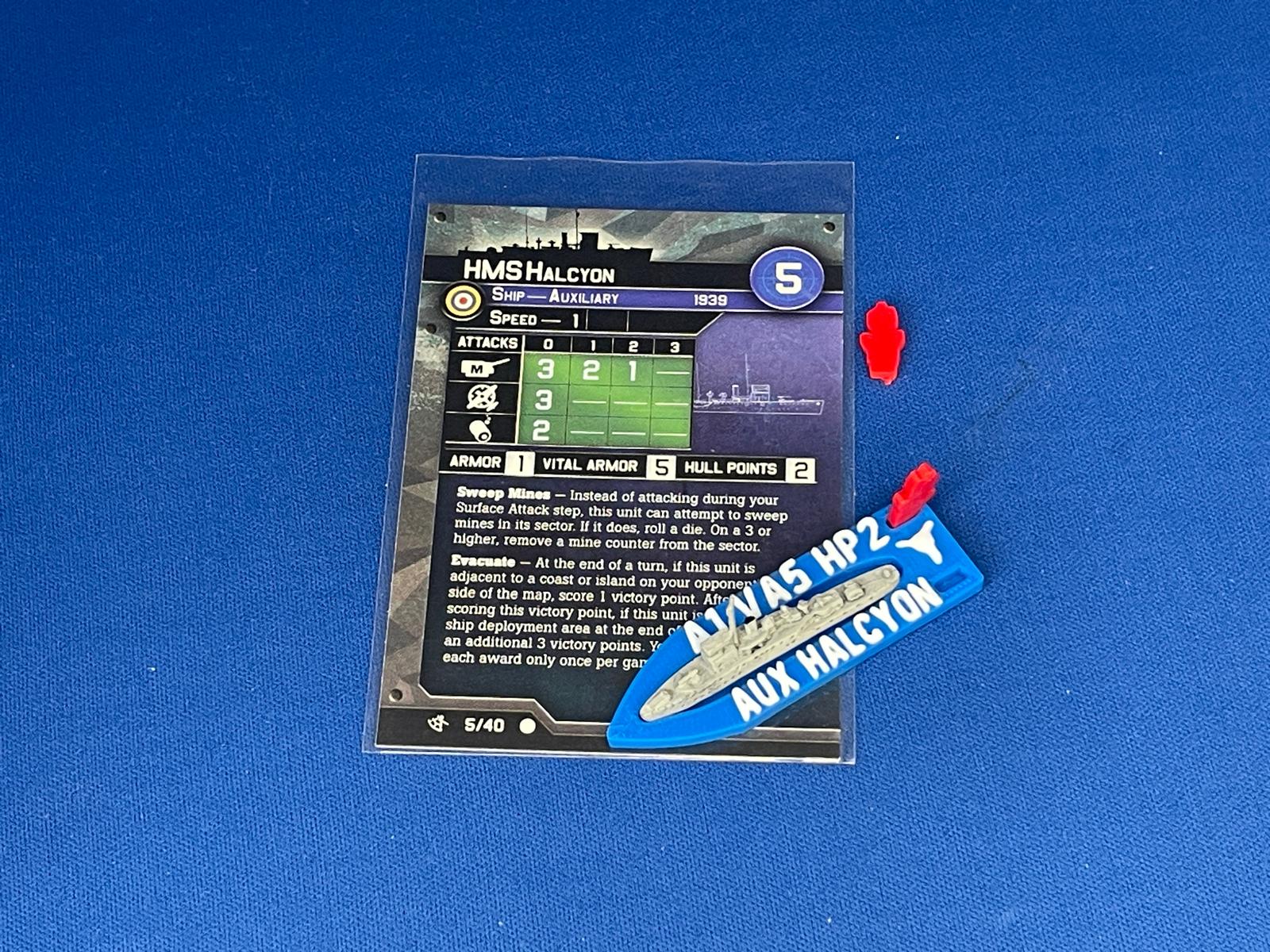 War at Sea UK Halcyon Ship Base - Game Aid by The Fun Kingdom - Wargaming3D