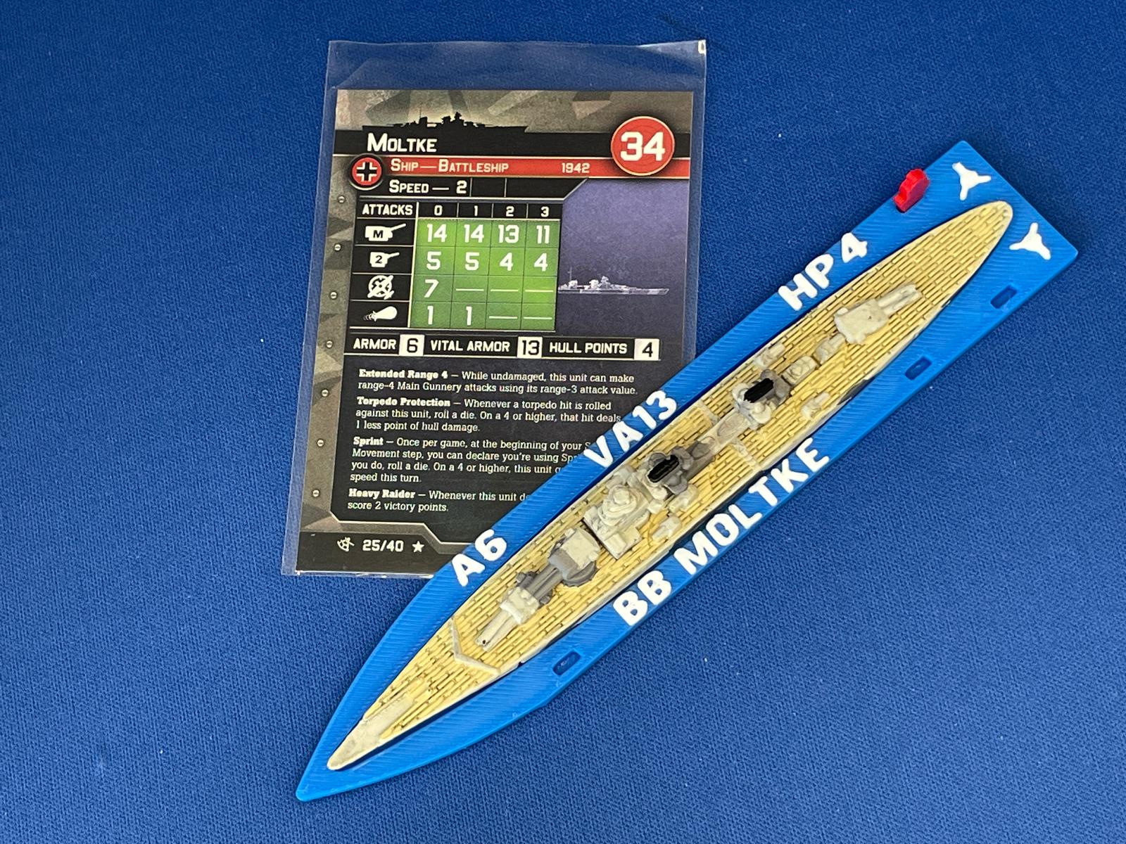 War at Sea GKM Moltke Ship Base - Game Aid by The Fun Kingdom - Wargaming3D