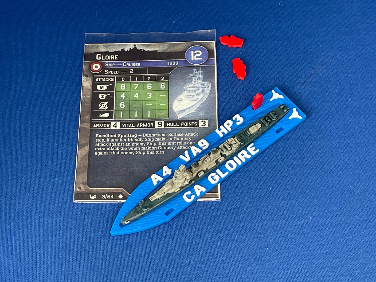 War at Sea FRA Gloire Ship Base - Game Aid by The Fun Kingdom - Wargaming3D