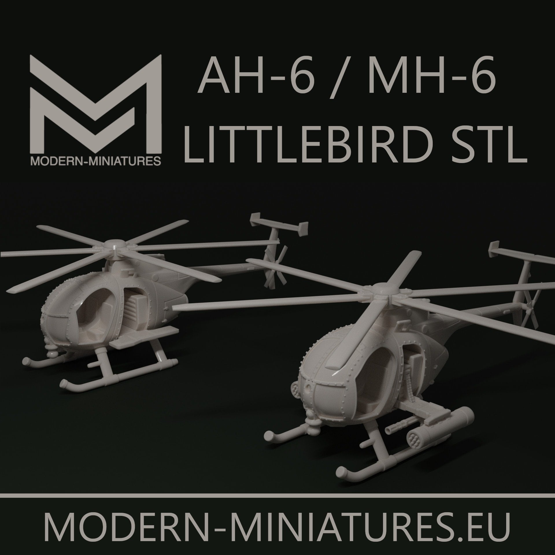 AH-6 & MH-6 Littlebird modular helicopter by Modern-Miniatures.eu ...