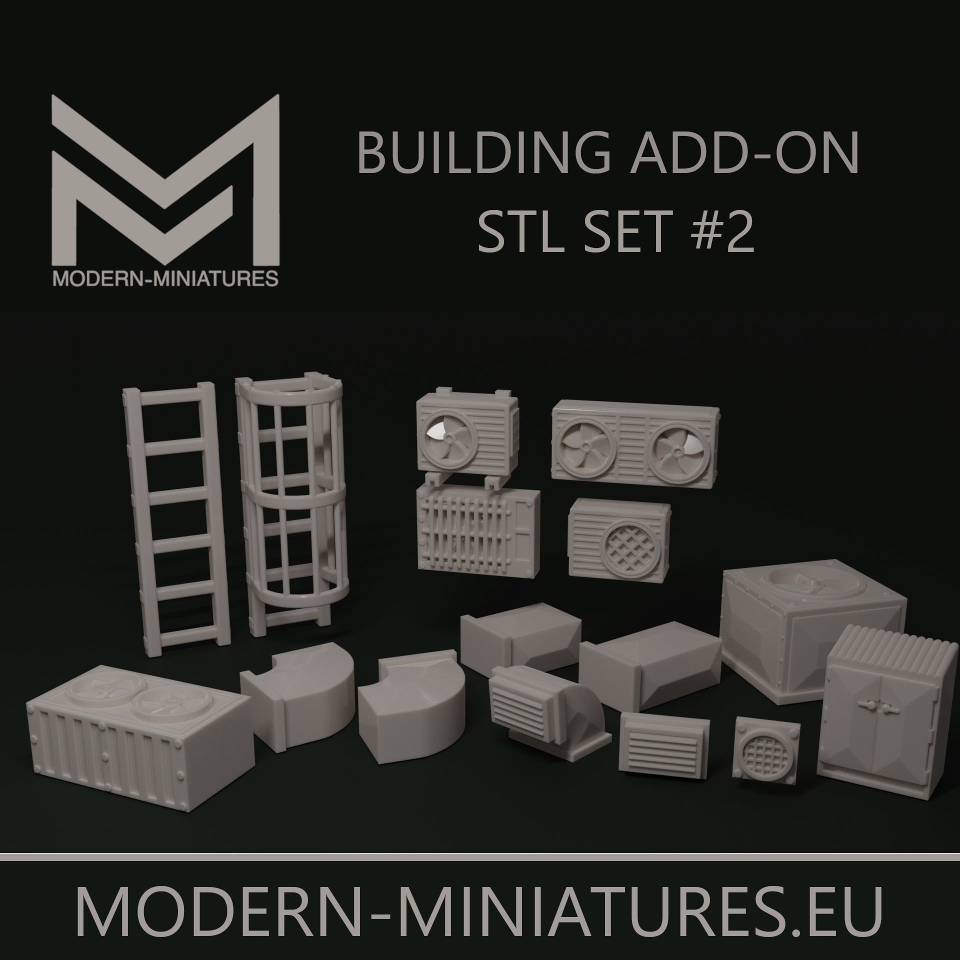 Building Add-On Pack #2 by Modern-Miniatures.eu - Wargaming3D