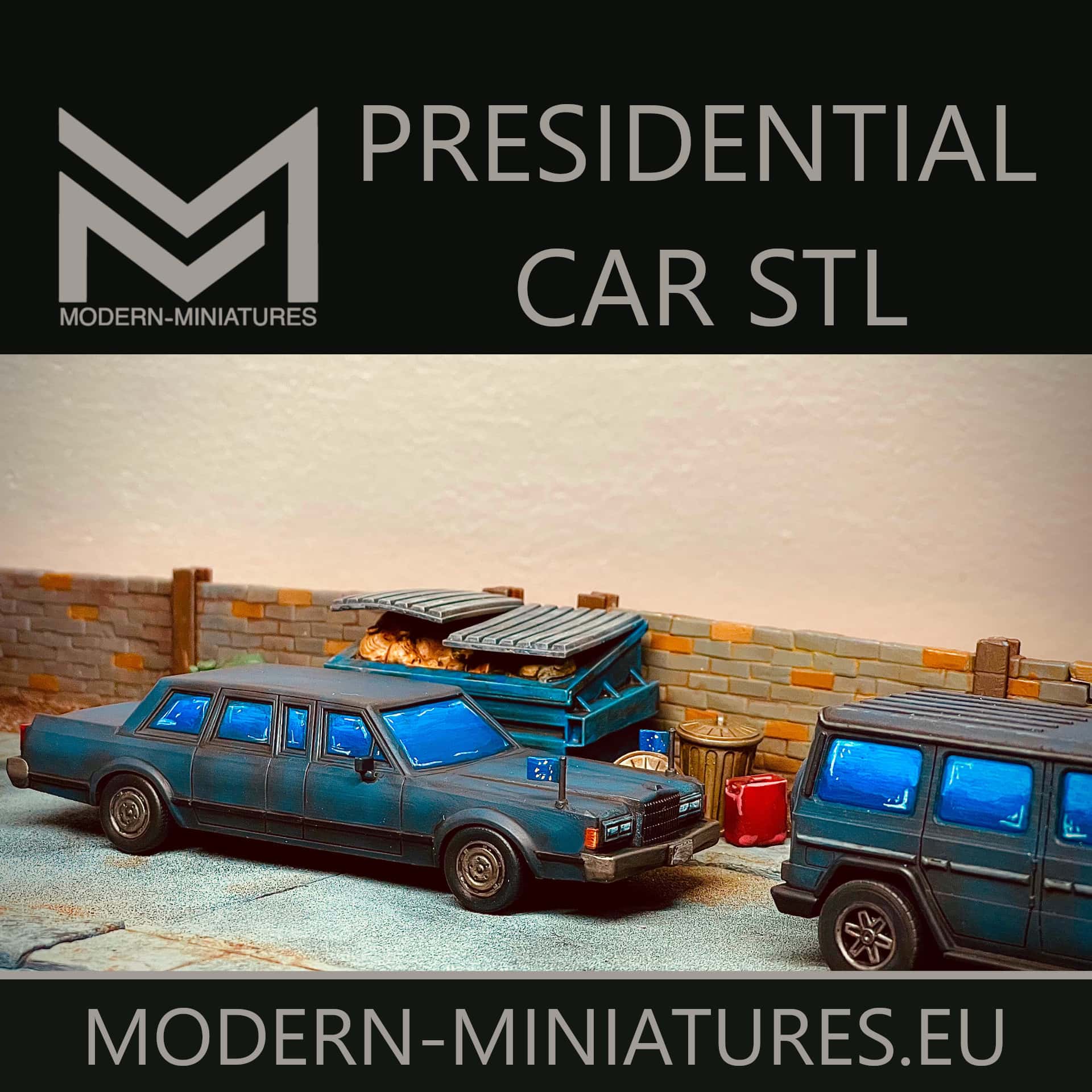 Presidential Car / stretch limousine by Modern-Miniatures.eu - Wargaming3D