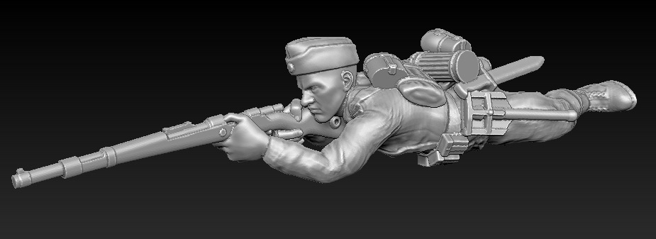 German rifle m98k soldier in cover 06 by EugeneSmichnik - Wargaming3D