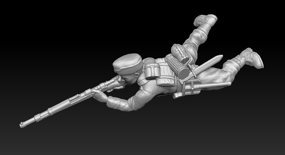 German rifle m98k soldier in cover 06 by EugeneSmichnik - Wargaming3D