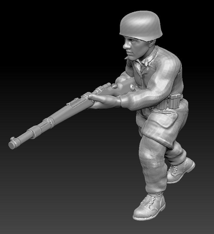 German Fallschirmjäger helm rifle by EugeneSmichnik - Wargaming3D