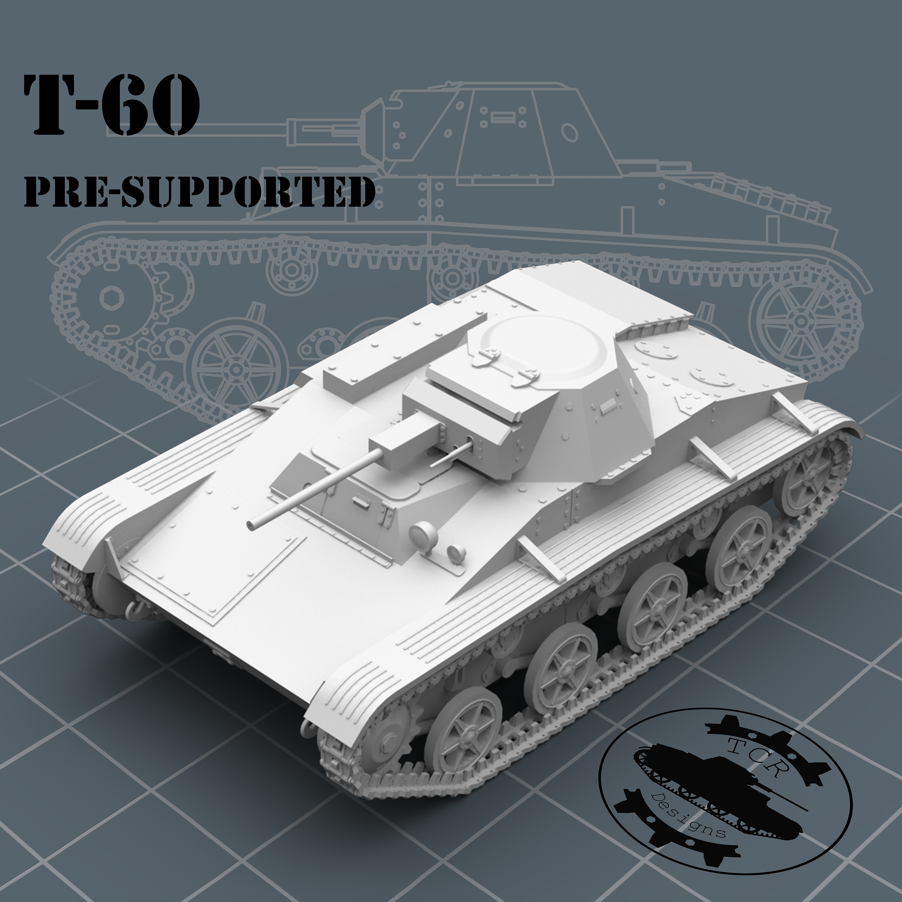T-60 Light Tank by TCR Designs - Wargaming3D