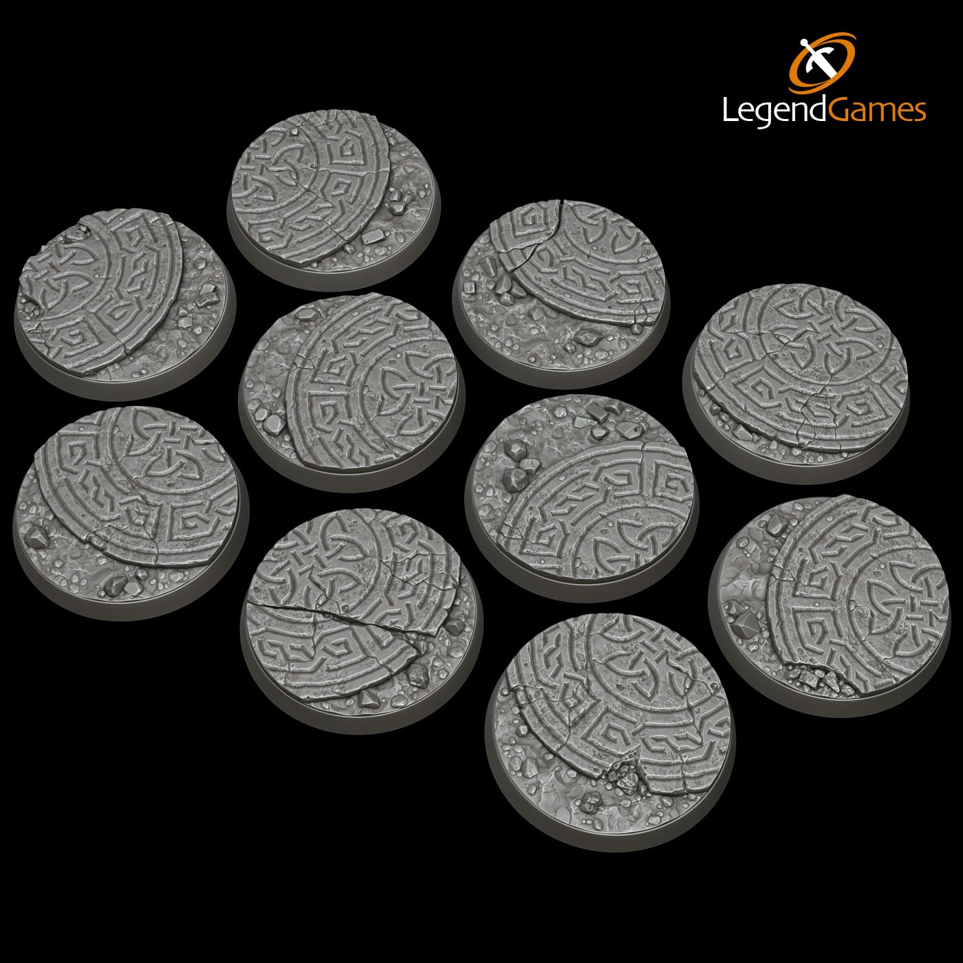 40mm Celtic Bases x10 - Round by Legend Games - MiniHoarder