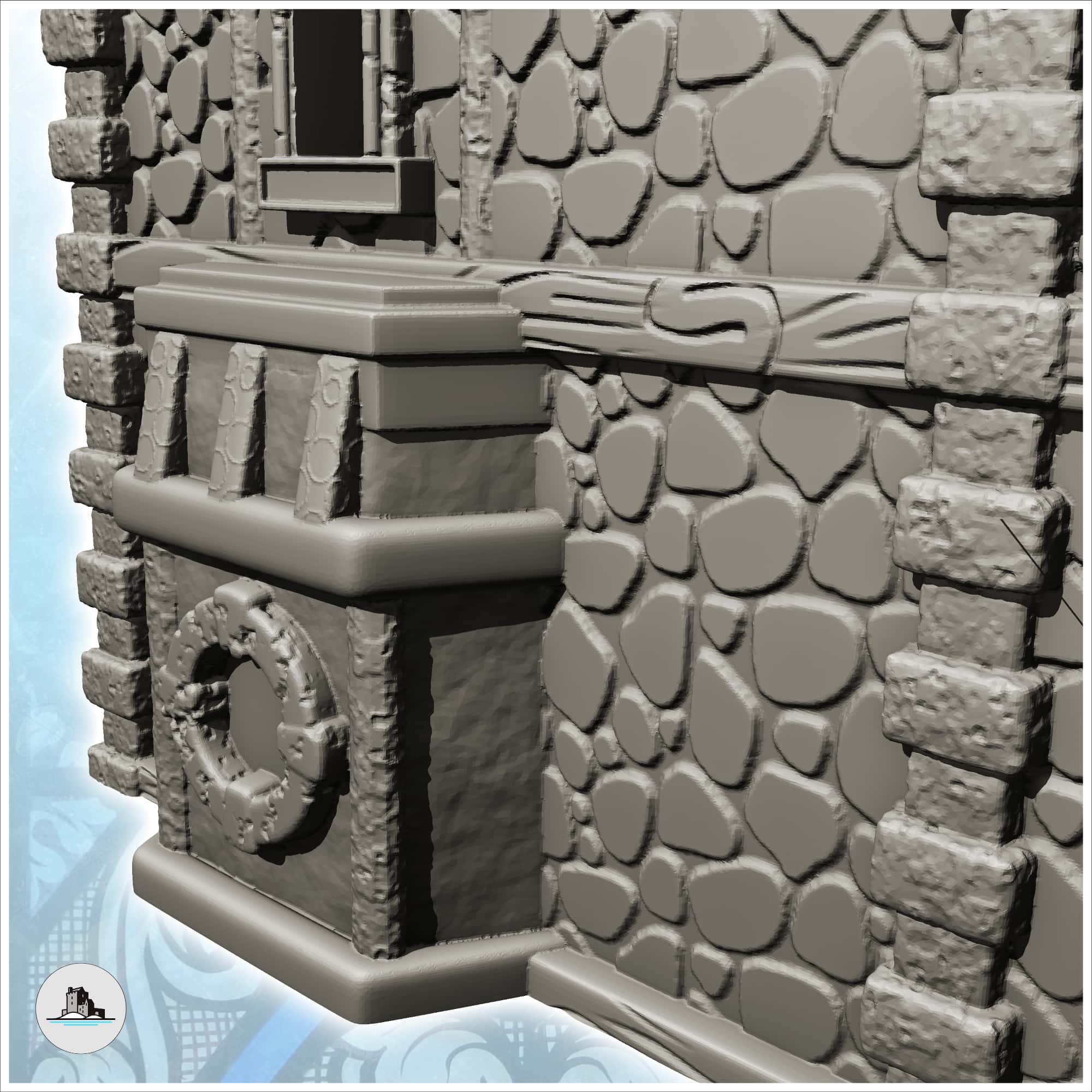 Large two-story stone building with entrance canopy and columns (16) by ...