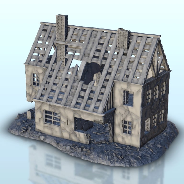 Ruined modern house 18 by Hartolia Miniatures - MiniHoarder