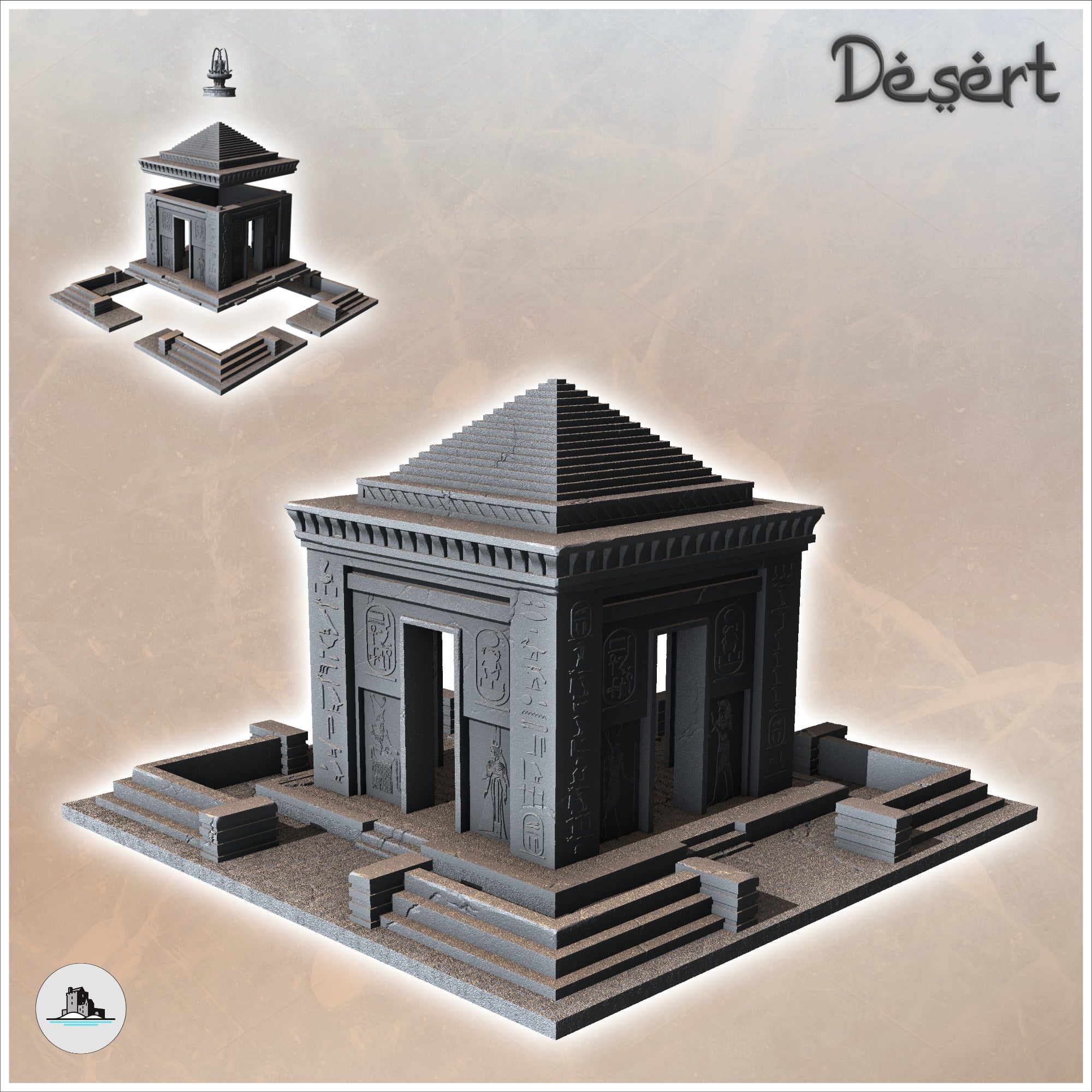 Egyptian Pointed Roof Temple with Platform (11) by Hartolia Miniatures ...