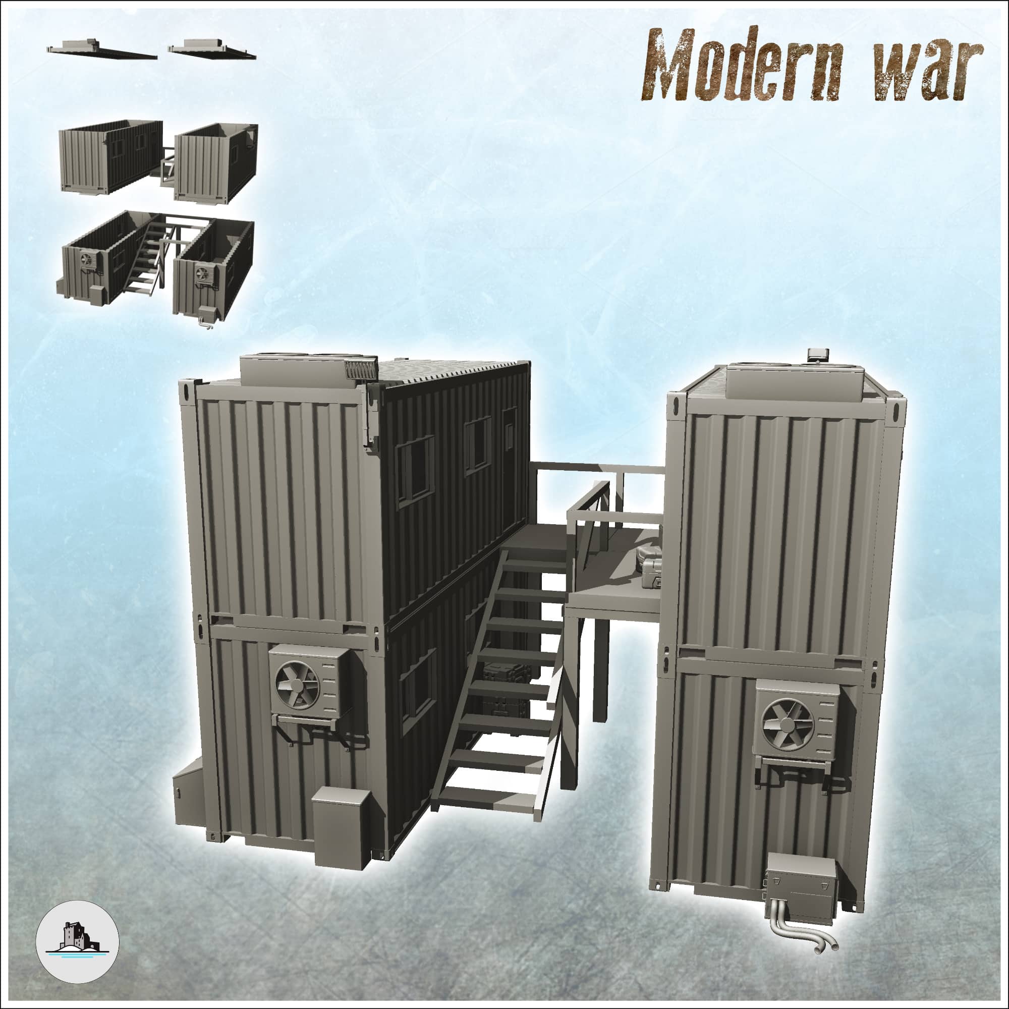 Modern command post in containers (1) by Hartolia Miniatures - MiniHoarder
