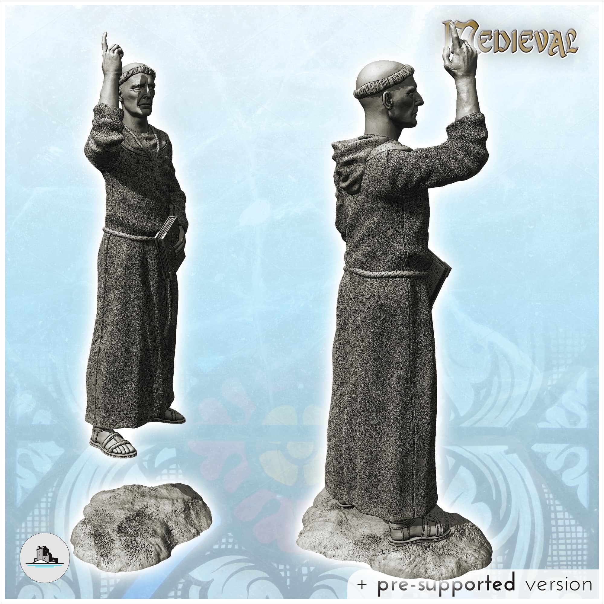 Monk preaching with bible in monastic robe (30) by Hartolia Miniatures ...
