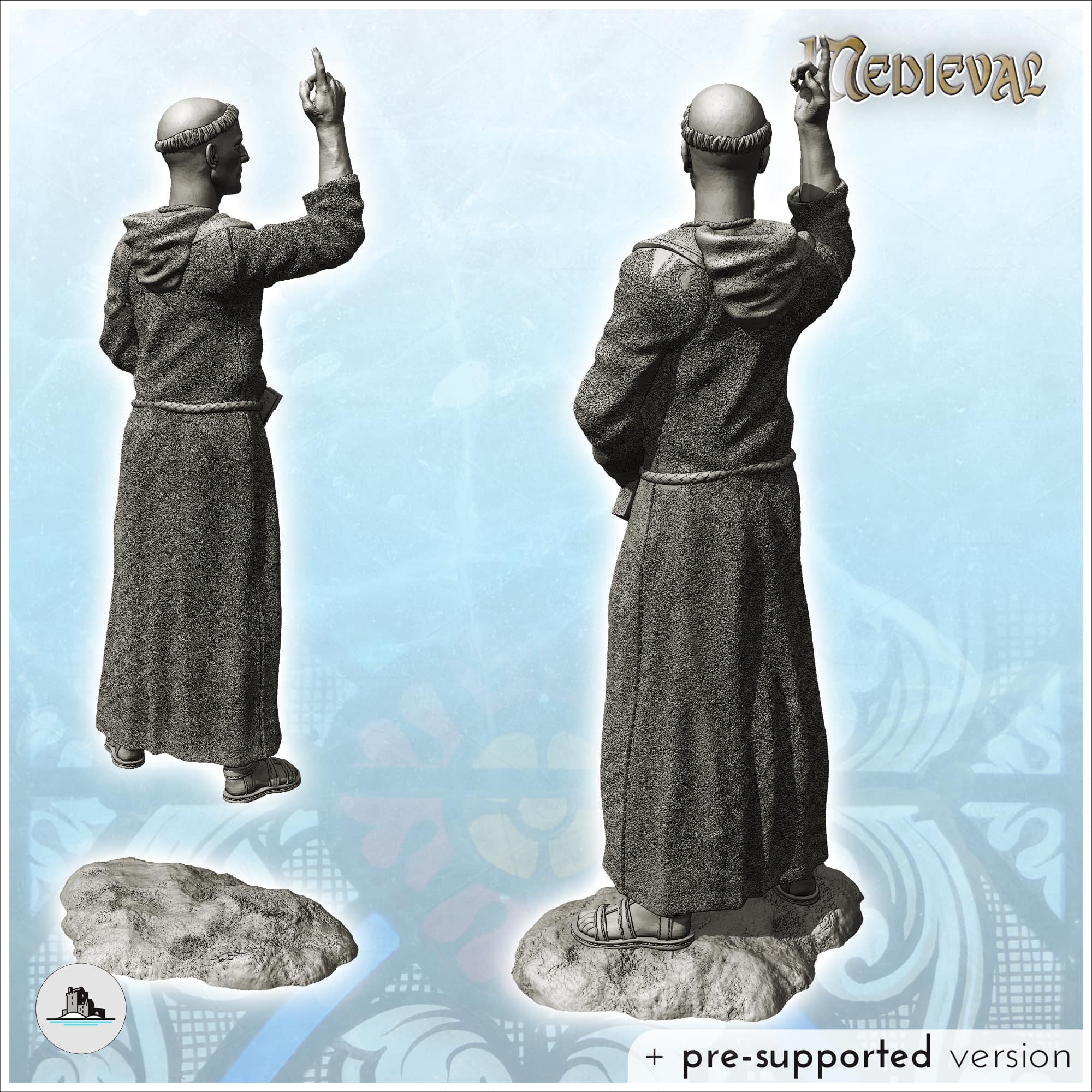 Monk preaching with bible in monastic robe (30) by Hartolia Miniatures ...