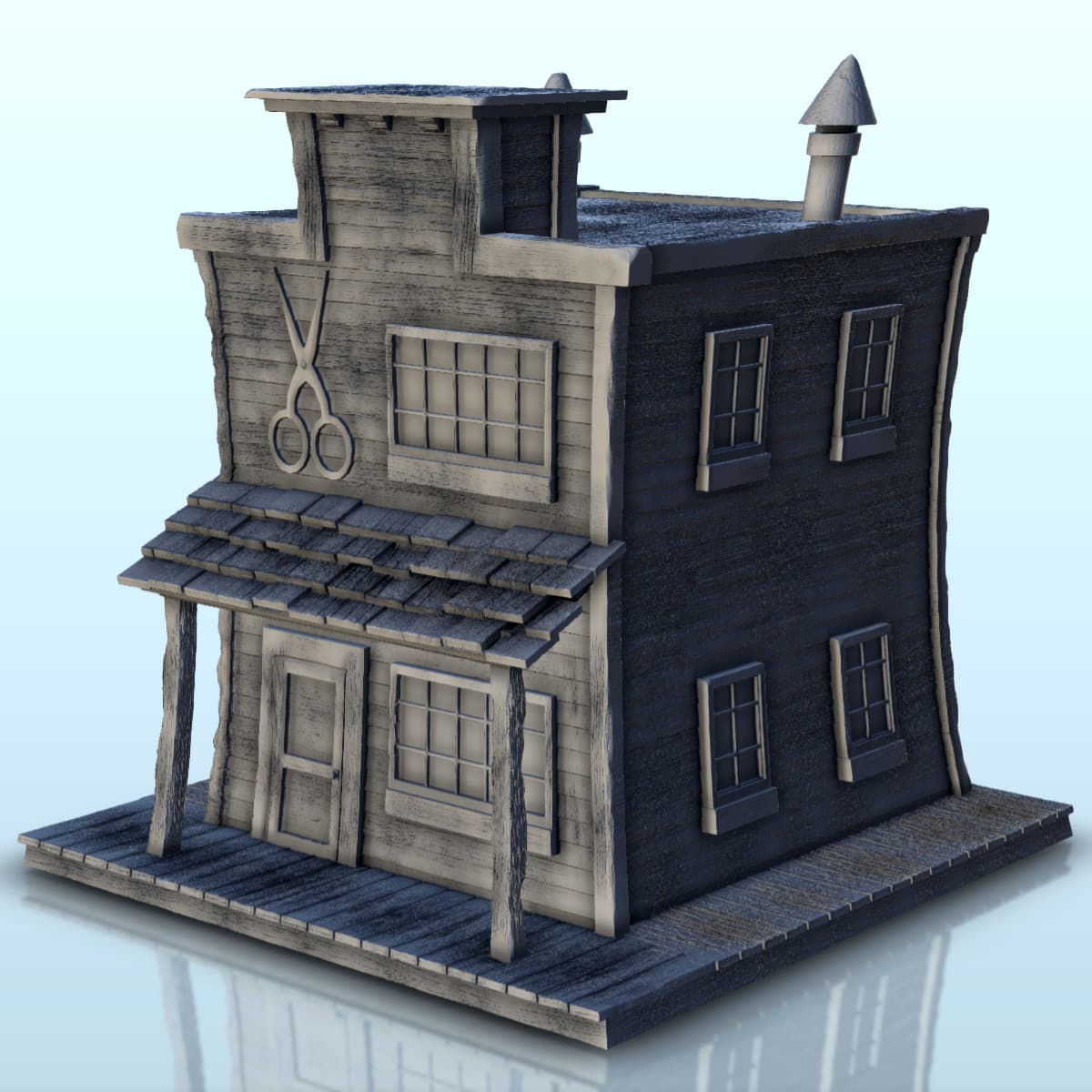 Barbershop with chimney and canopy (1) by Hartolia Miniatures - Wargaming3D
