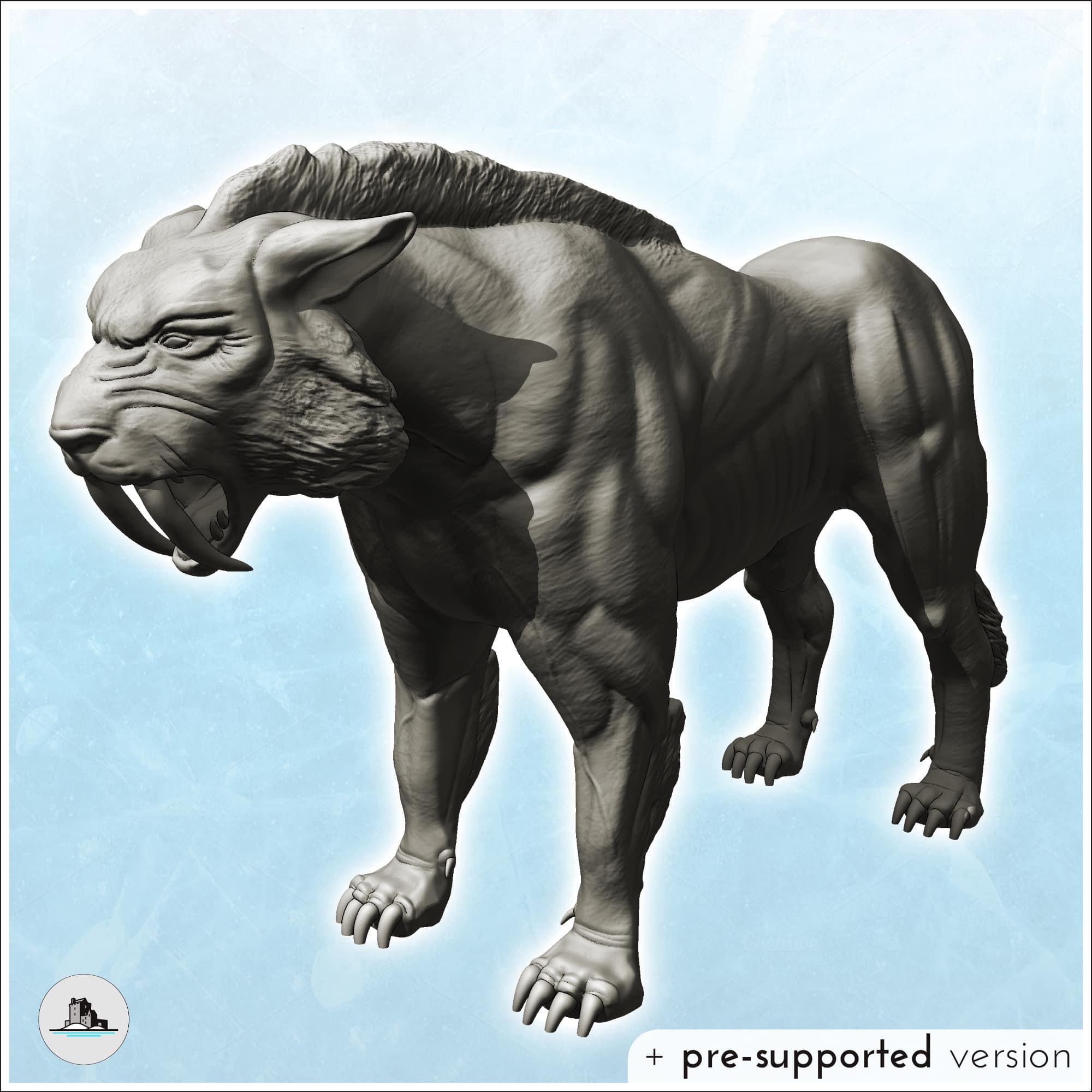 Saber tooth tiger with mane (22) by Hartolia Miniatures - Wargaming3D